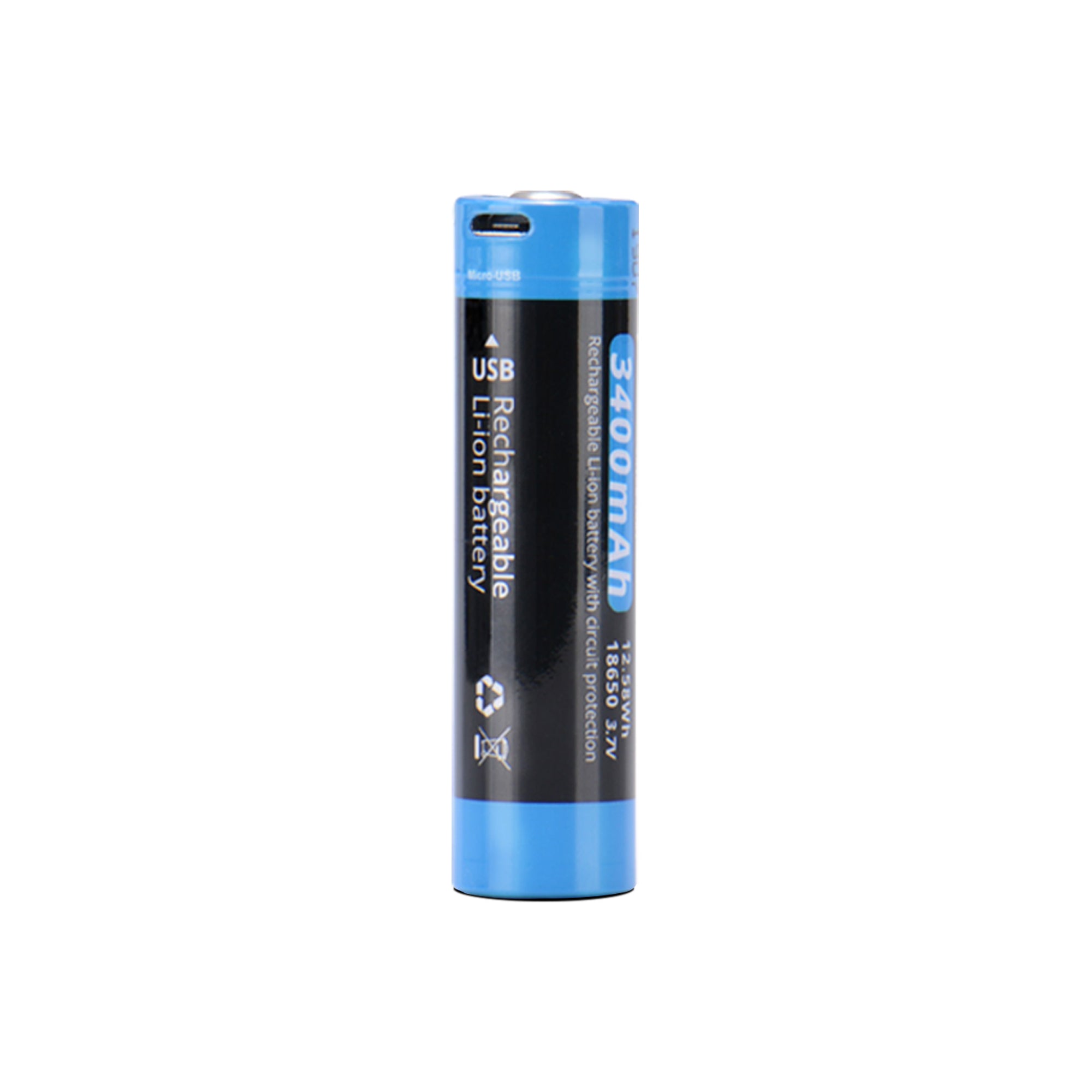Wuben ABE3400 Best 18650 Rechargeable Battery for Flashlight - 3400mAh