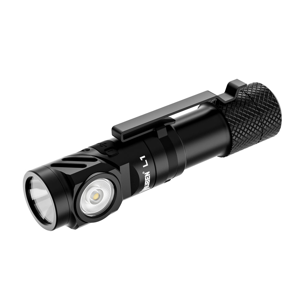 L1 2000 Lumens Flashlight - Dual Light Sources Flashlight with 180° Ro